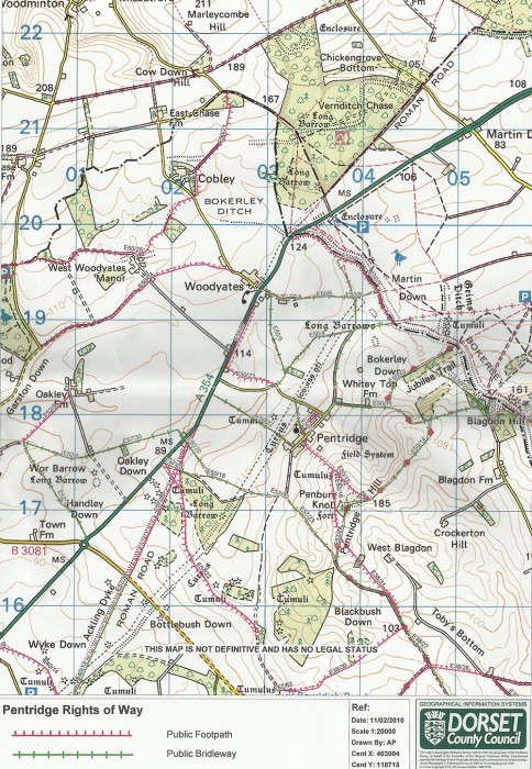 Pentridge, Dorset - Footpaths and Bridleways